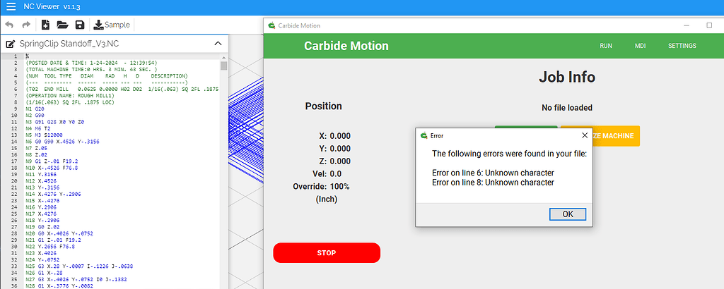 Parsing error with different PC connected to Nomad - Carbide Motion ...