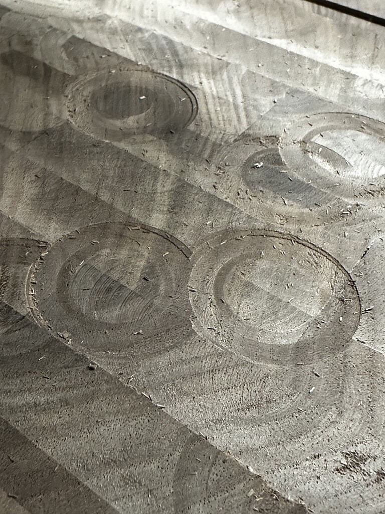 Surfacing walnut end grain. Bit is diving into workpiece - Machining ...