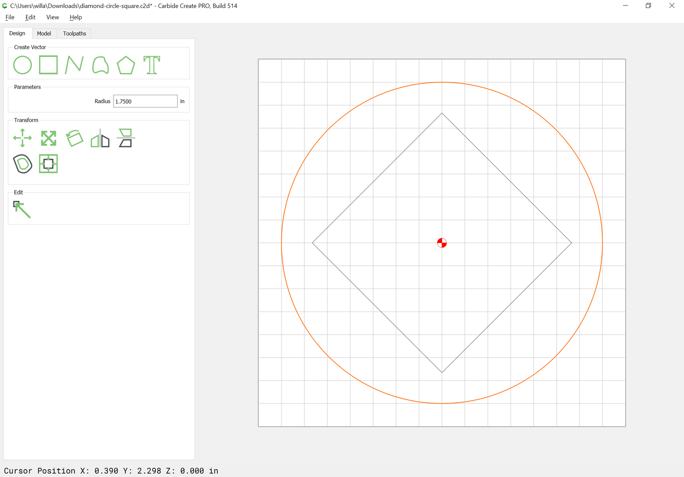 Diamond-Circle-Square Calibration file - Tutorials - Carbide 3D ...