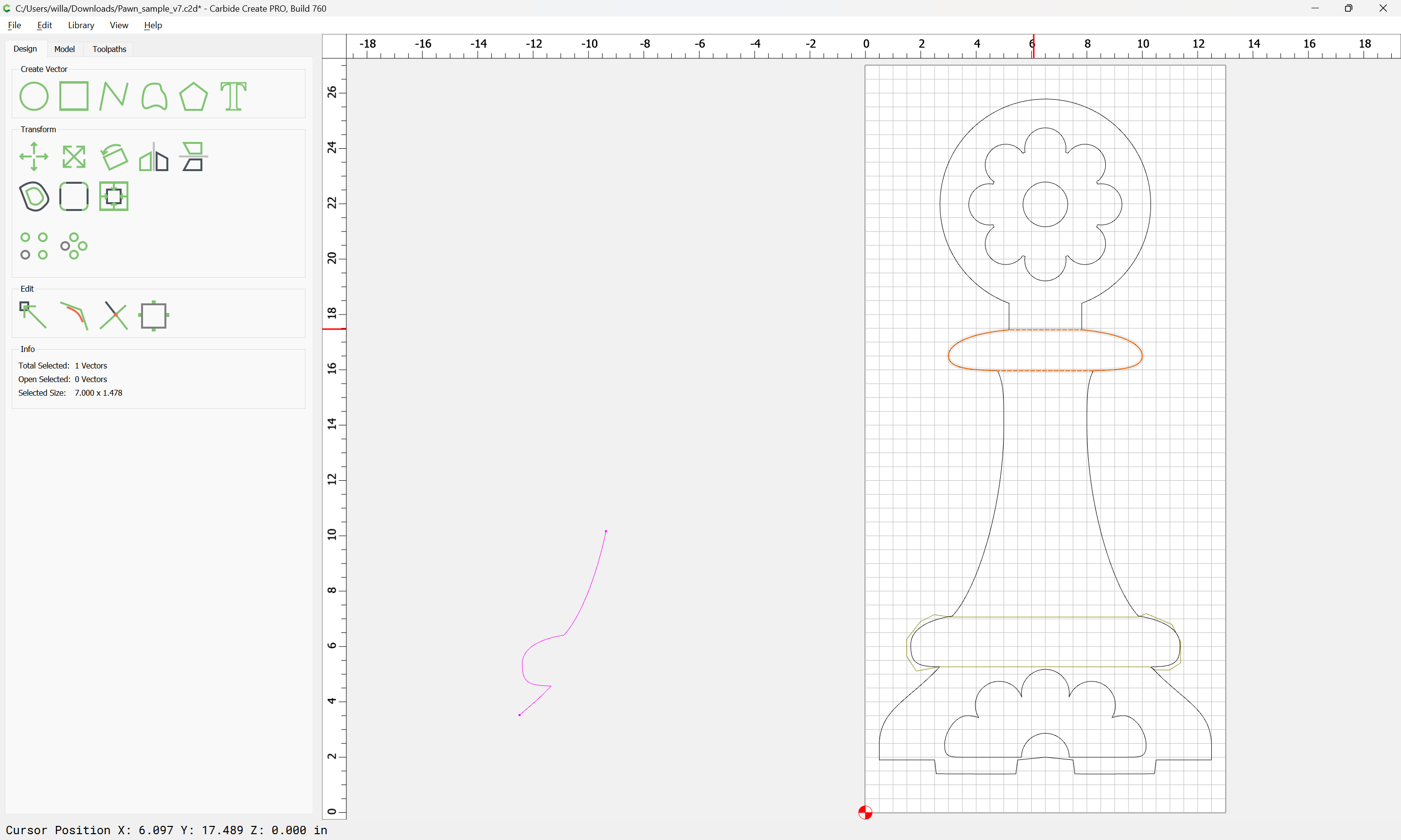Model clipping with contour path - different between build 774 and 756 ...